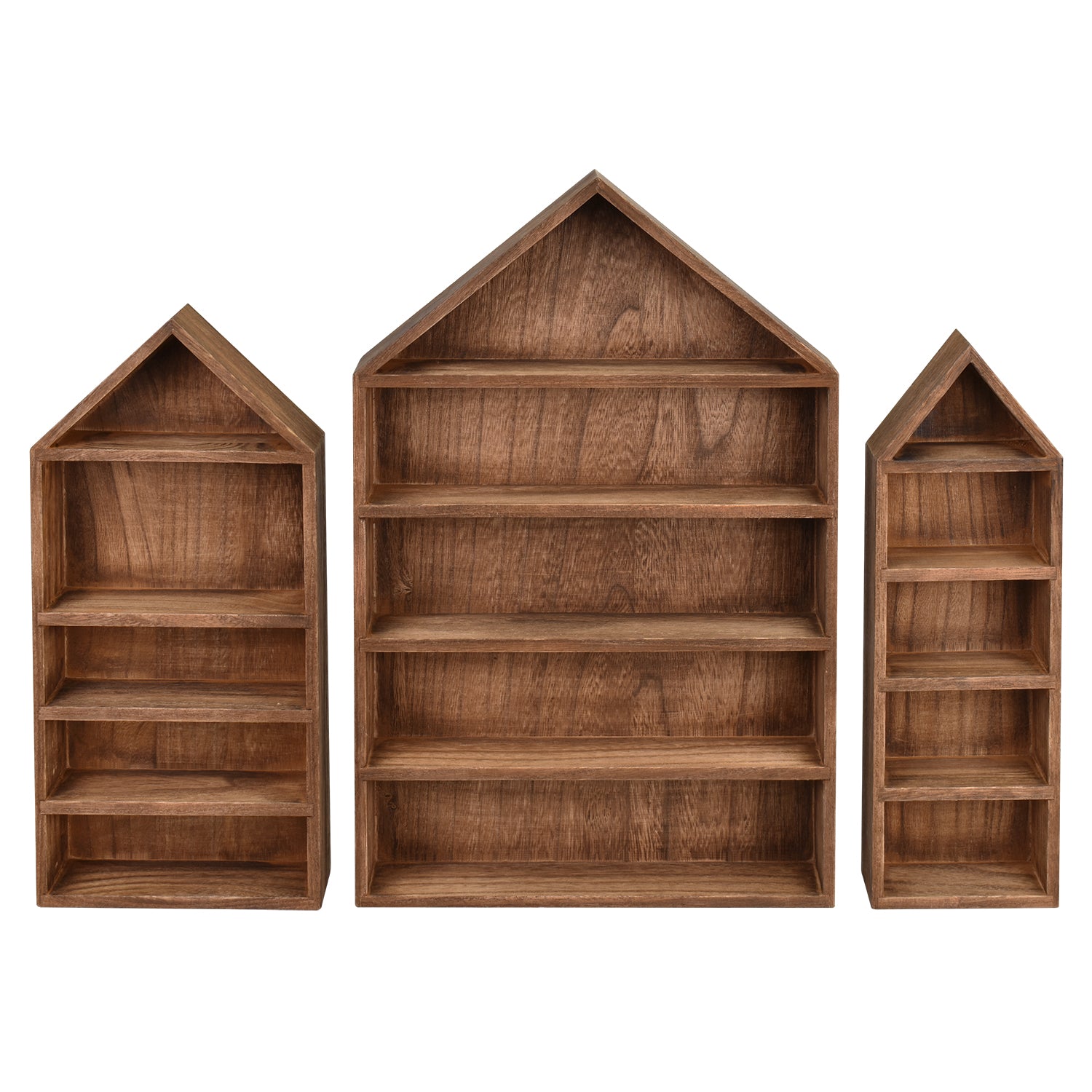 Ikee Design® 3 Pcs Set House-Shaped Shelf Wooden Shadow Cubby Box ...