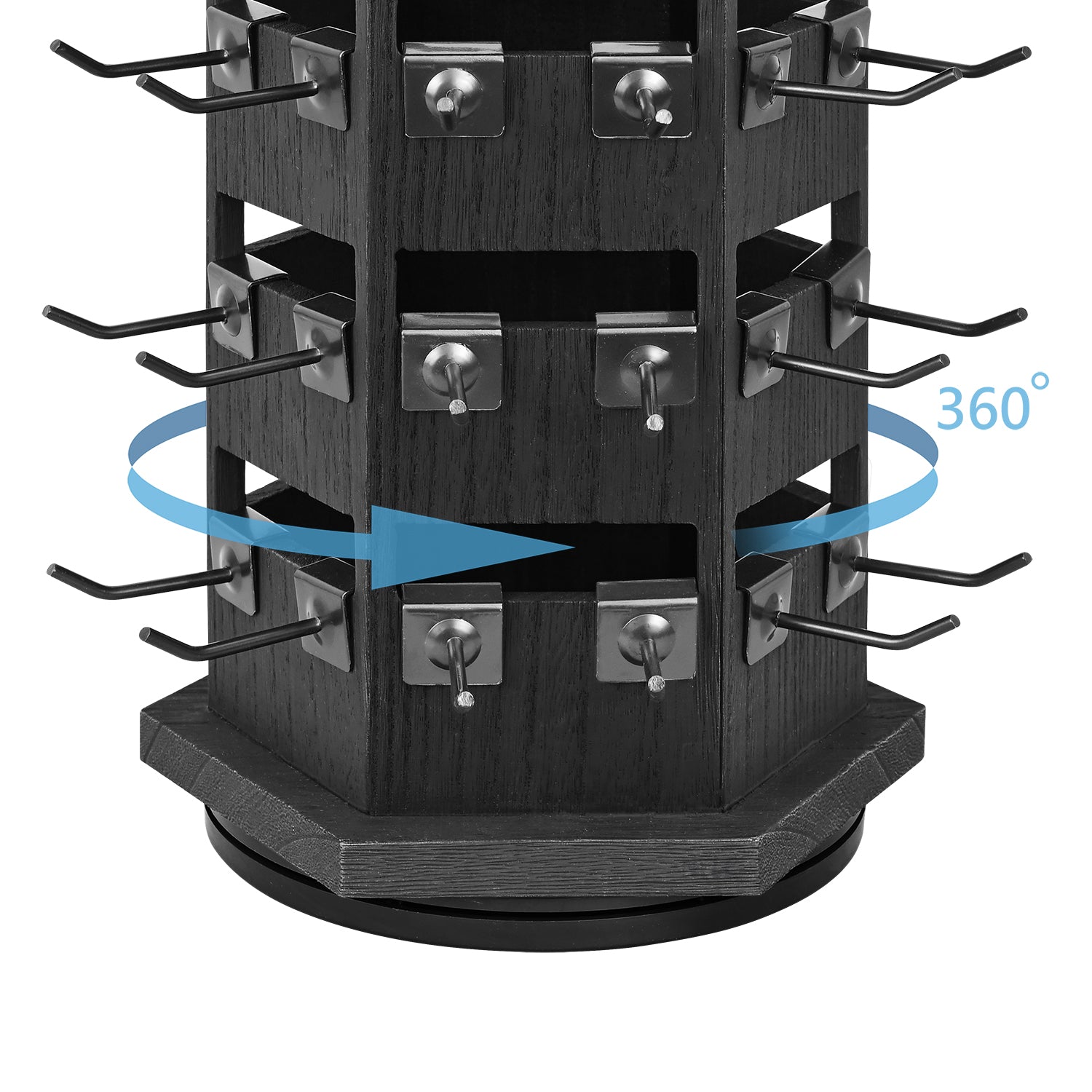Ikee Design® Natural Wood Hexagon Rotating Jewelry Display Stand