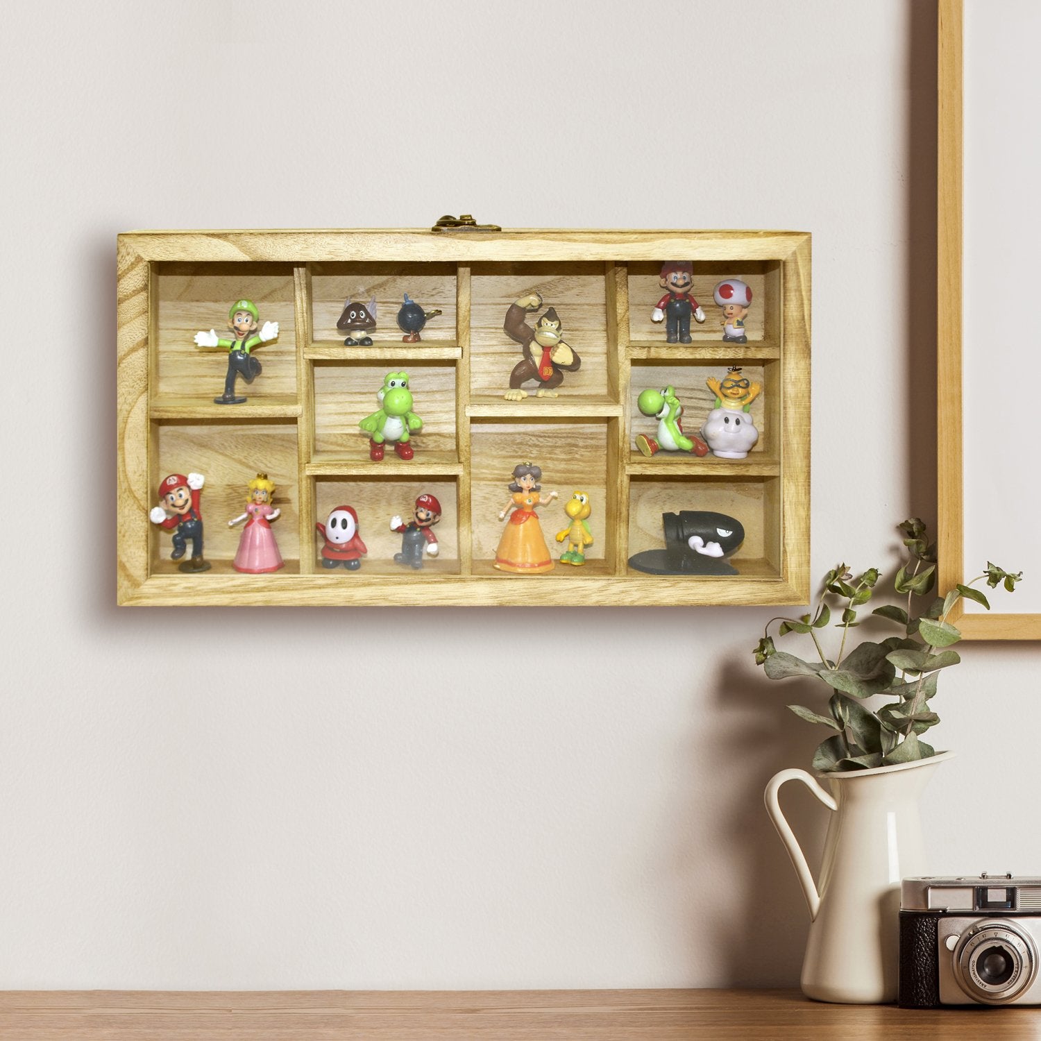 Ikee Design® Wall Mounted Wooden Display Case with Tempered Glass Door