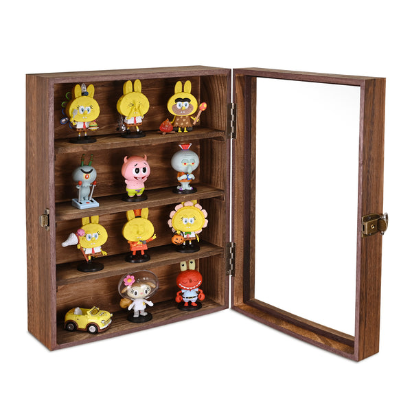 Ikee Design® Wall Mounted Collectible Display Case with a Lock and Key