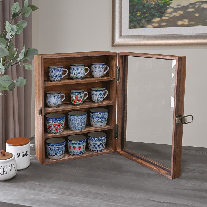 Ikee Design® Wall Mounted Collectible Display Case with a Lock and Key