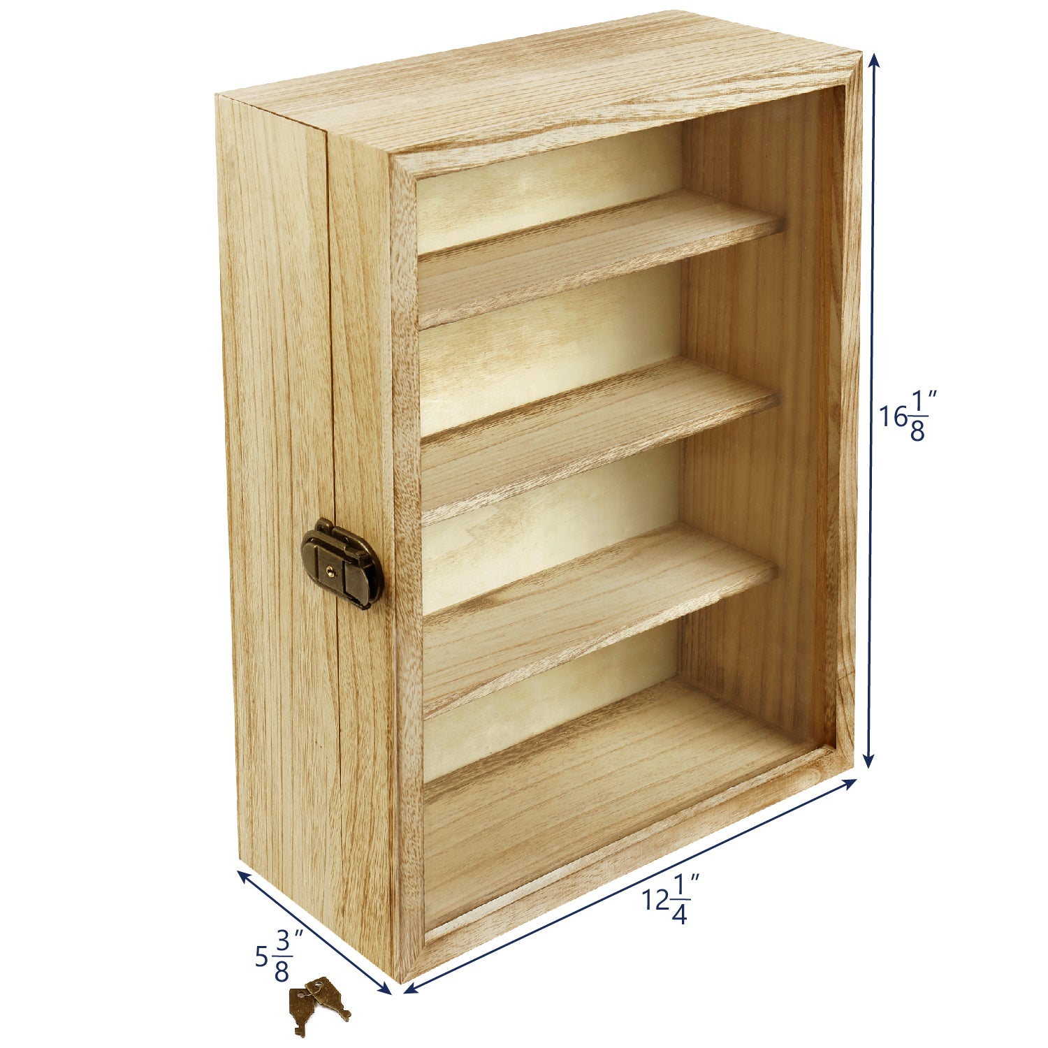 Ikee Design® Wall Mounted Collectible Display Case with a Lock and Key