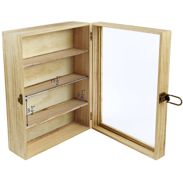 Ikee Design® Wall Mounted Collectible Display Case with a Lock and Key